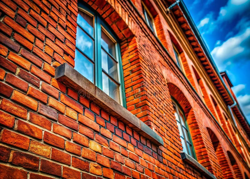 Detailed Architectural Study of a Classic Red Brick Building Facade ...