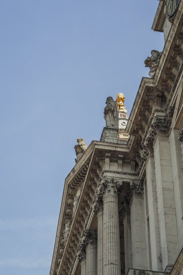Detailed Architecture of a Tall Building with Statues and Sculptures ...