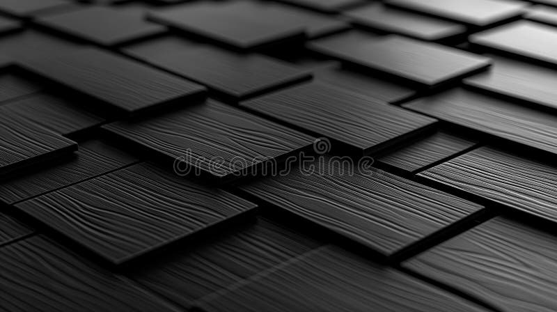 Close-up View of Textured Black Tiles Arranged in an Overlapping ...