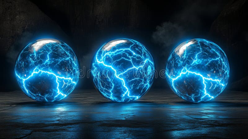 A Detailed Array of 3D Models Displaying an Electric Ball, Circular ...