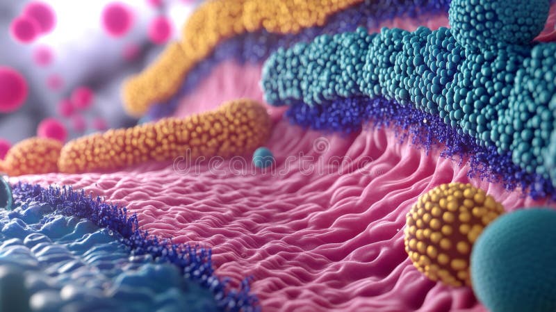 Detailed Artistic Illustration of Epithelial Cell Layer Structure Stock ...