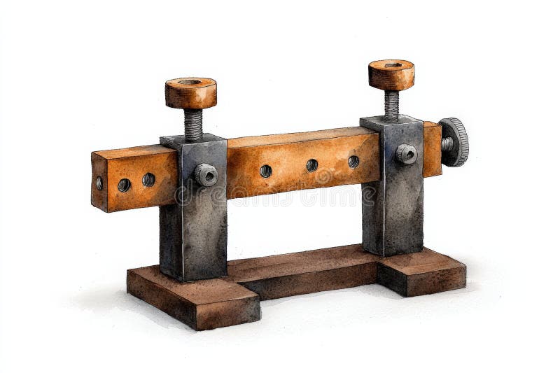 A Detailed Artistic Rendering of a Mechanical Clamp Showcasing ...