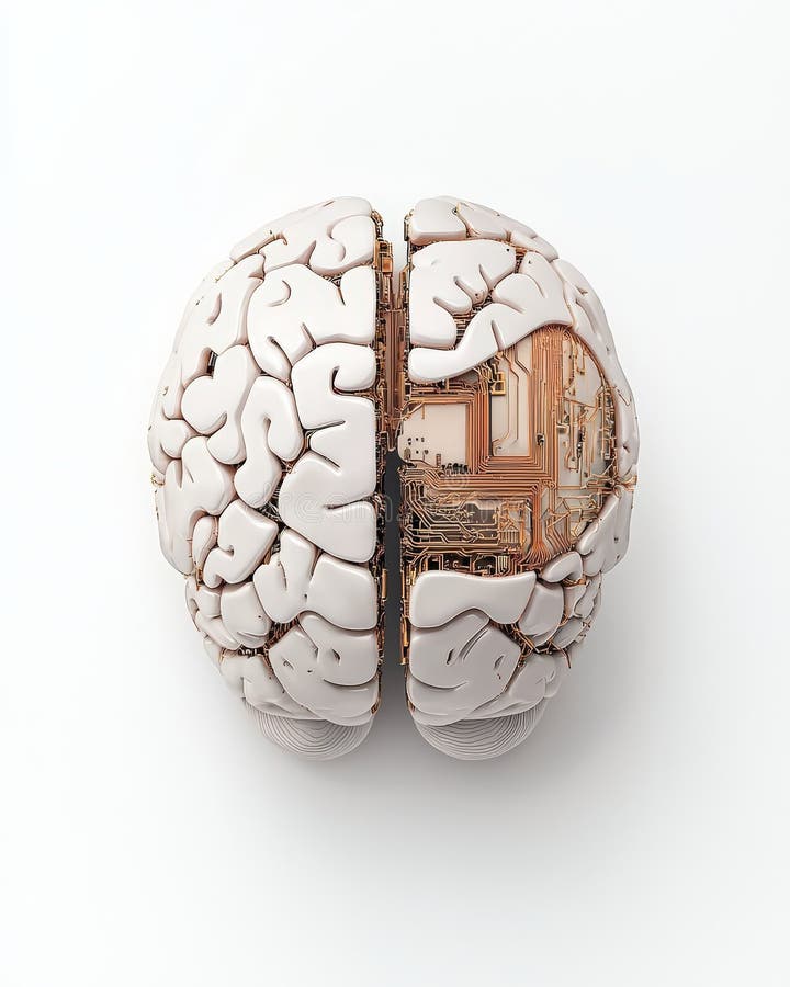 A Detailed Artistic Representation of a Brain Revealing an Intricate ...