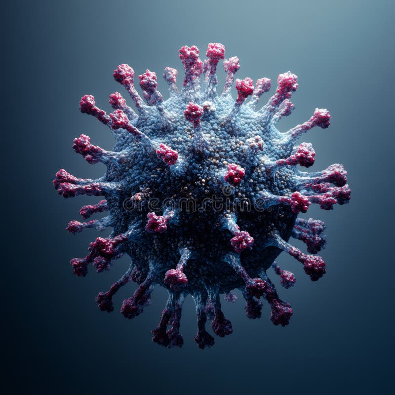 Detailed Artistic Representation of a Virus Under a Microscope Stock ...