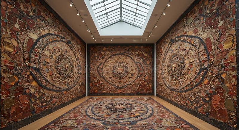 Exploring Intricate Art Installation with Circular Motifs and Textured ...