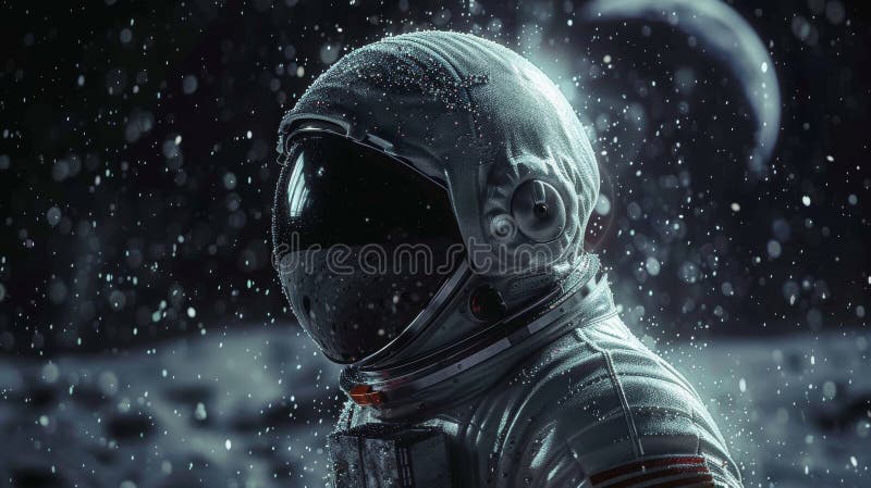 Detailed Astronaut Over Shoulder on Lunar Landscape with Rich Textures ...