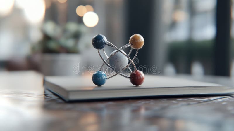 A Detailed Atomic Model Featuring Colored Spheres Representing Protons ...