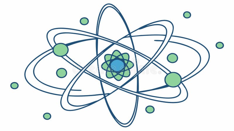 Detailed Atomic Structure Model, Science and Quantum Physics, Vector ...