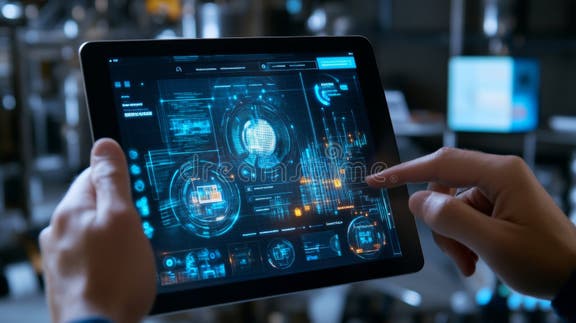 Augmented Reality Interface Displayed on a Tablet with Interactive ...