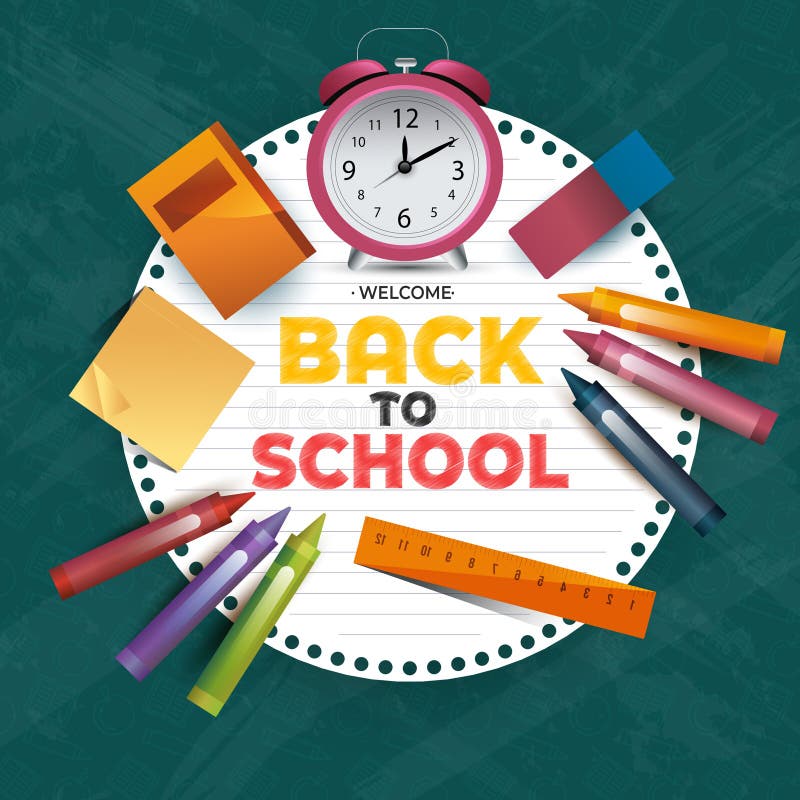 Detailed Back School Social Media Post Background. Stock Vector ...