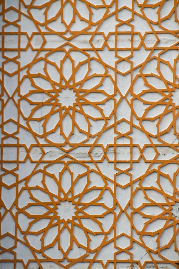 Arabic Patterns Carved from Wood on the Door. Stock Image - Image of ...