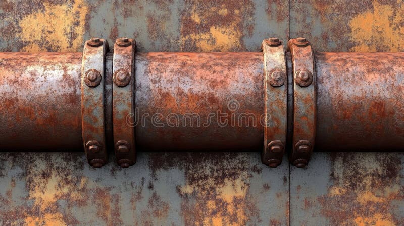 Weathered Metal CloseUp of a Corroded Pipe Joint with Rust and Decay ...