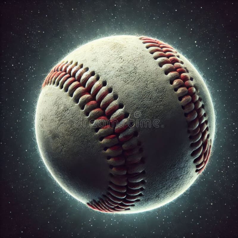 Detailed Baseball Texture Closeup with Dark Background Stock ...