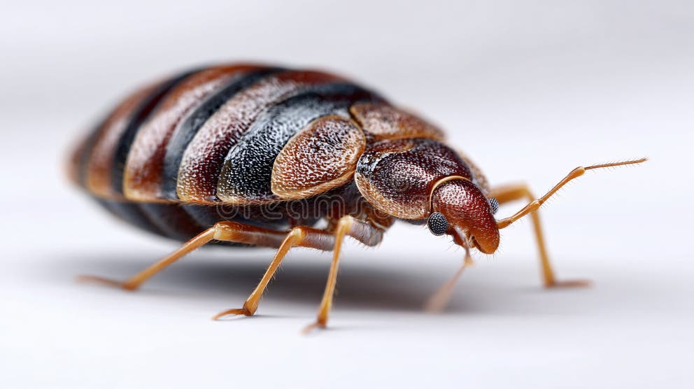 Detailed Bed Bugs Close-Up Macro Image Isolated on White Background ...