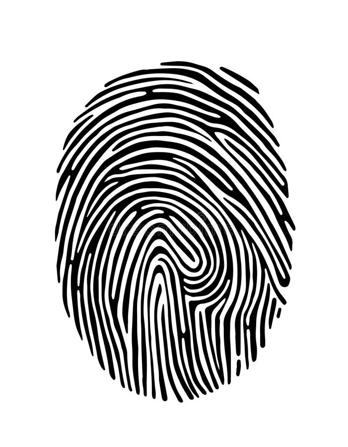Detailed Black Fingerprint Pattern Icon. Vector Illustration Stock ...