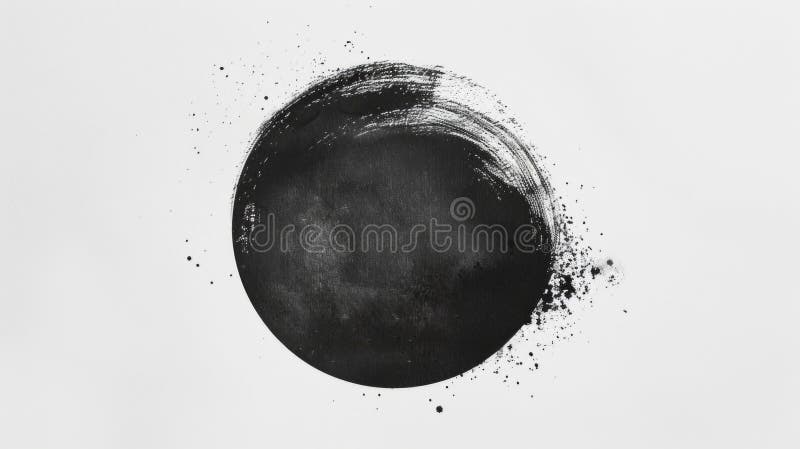 Abstract Black Ink Circle on White Background Stock Image - Image of ...