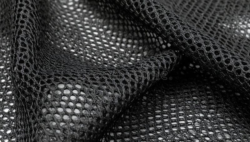 Detailed Black Mesh Fabric Texture with an Open Weave Netting Pattern Stock Illustration ...