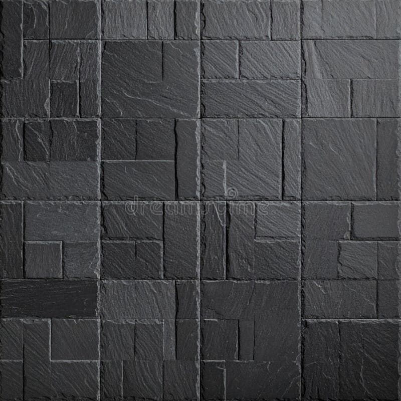 Detailed Black Slate Stone Tile Pattern Texture for Wall Surface Design ...