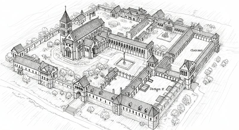 Typical Medieval Monastic Architecture Stock Illustrations – 10 Typical ...