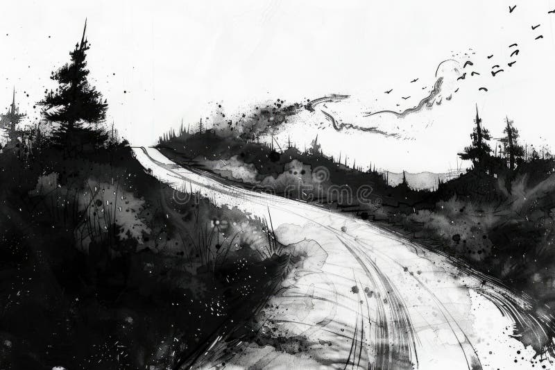 Dirt Road Drawing Black White Stock Photos - Free & Royalty-Free Stock ...