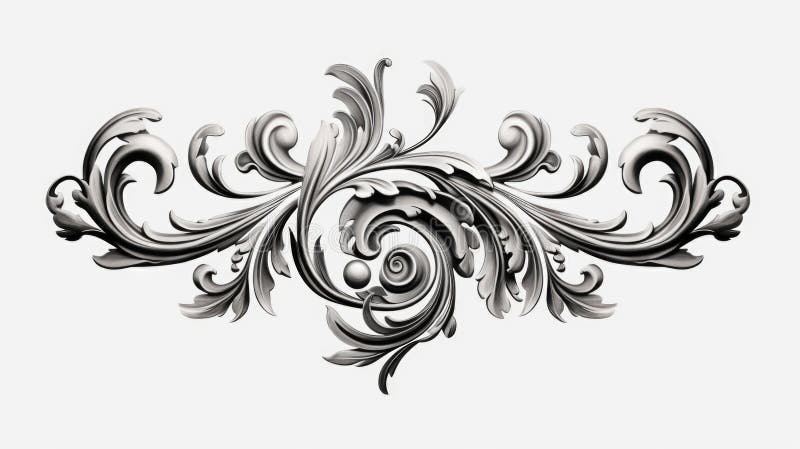 Detailed Black and White Drawing of a Scroll, Perfect for Historical or ...