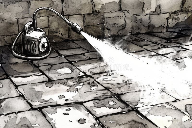 Detailed Black and White Drawing of a Water Hose, Suitable for Various ...