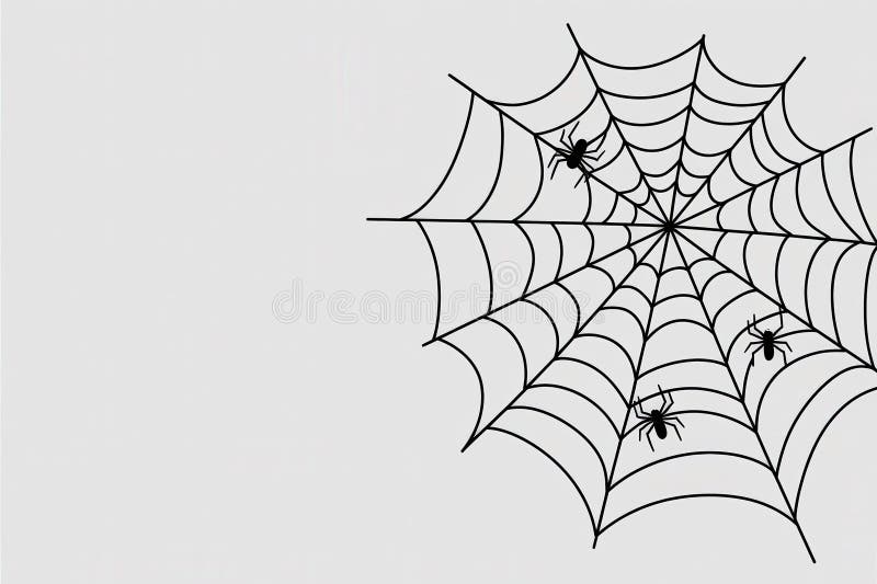 Minimalist Spider Web Illustration Black Spiders Light Background ...