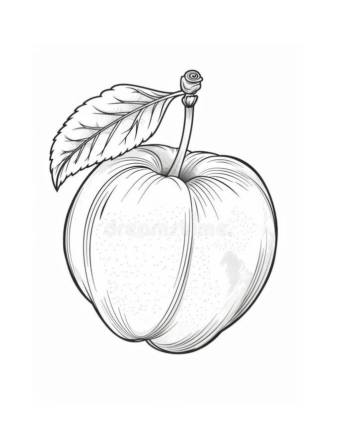 A Single Red Apple Silhouette Outline Shape Against a Black Backdrop ...