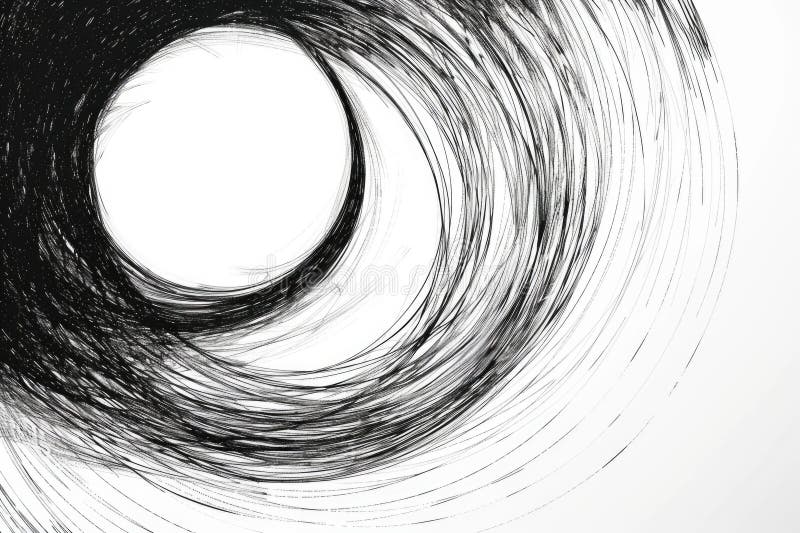 Detailed Black and White Spiral Drawing, Versatile for Various Design ...