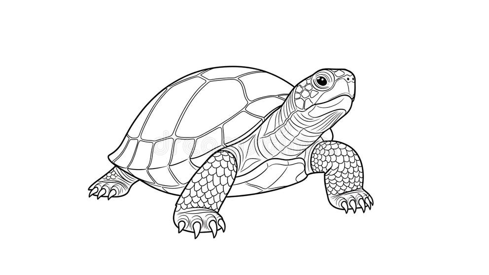 Black White Drawing Turtle Stock Illustrations – 7,612 Black White ...