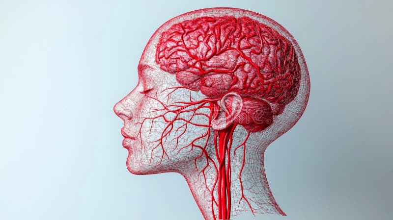 Detailed Blood Vessel Visualization of a Human Face Stock Photo - Image ...