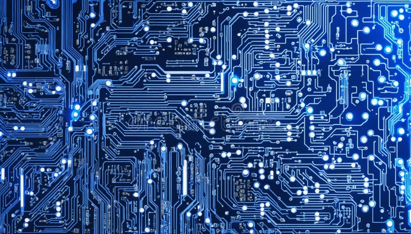 Blue Circuit Board Texture Background Stock Illustration - Illustration ...
