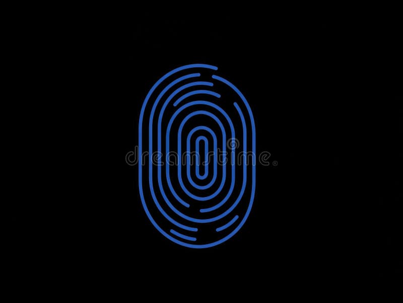 Blue Fingerprint on Black Background Stock Illustration - Illustration ...