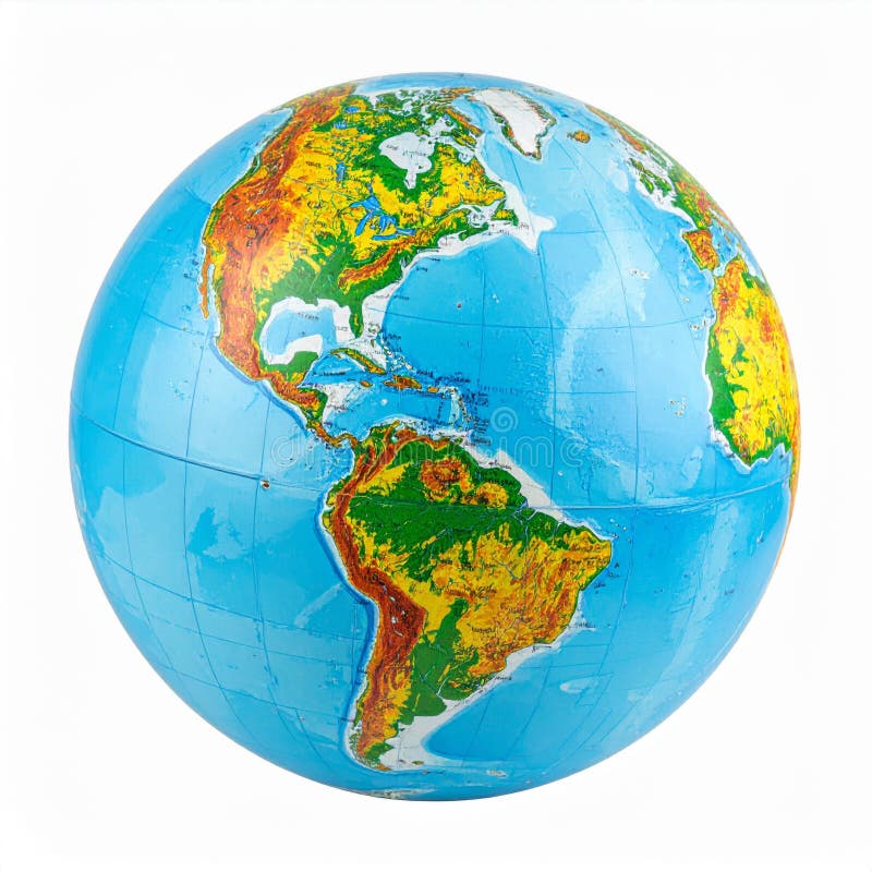 Detailed Blue and Green Globe World Map Stock Illustration ...
