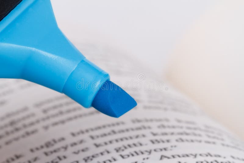 Detailed Blue Higlighter Pen Stock Image - Image of writing, drawing ...