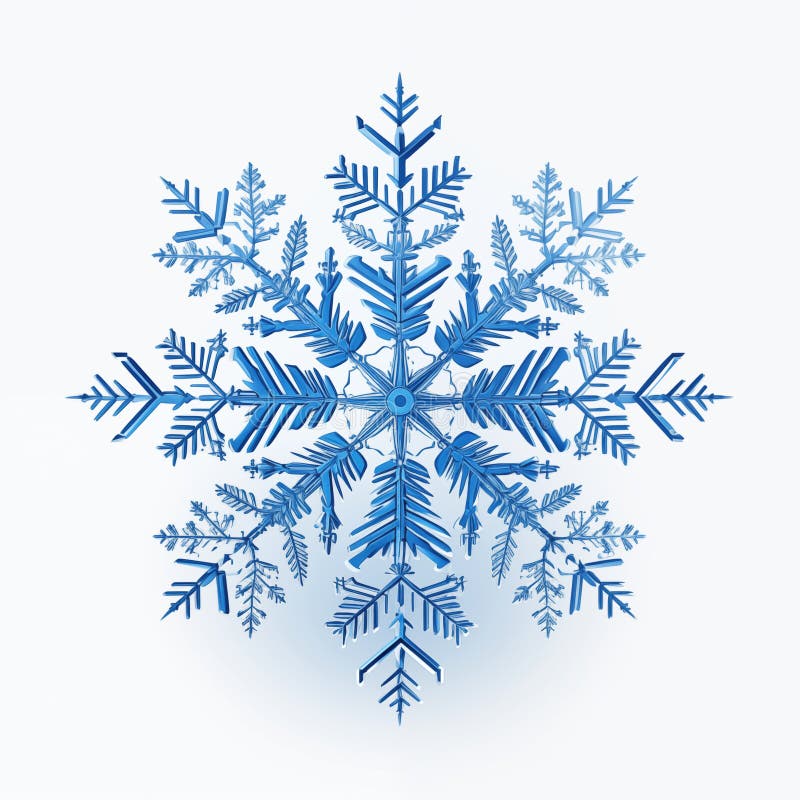 Detailed Blue Snowflake Design Isolated on White Background Stock ...