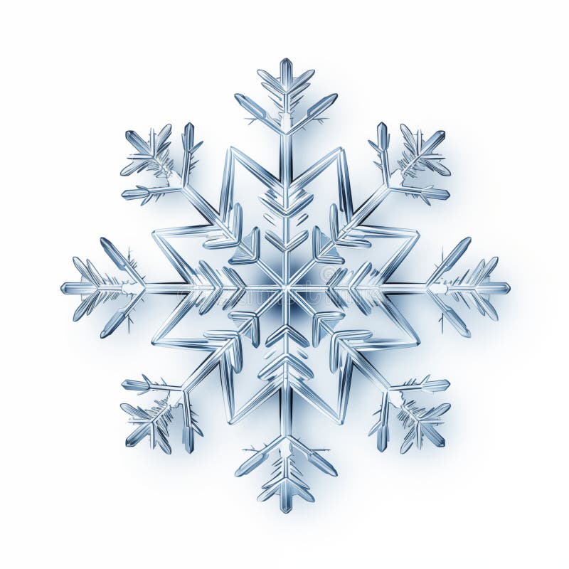 Detailed Blue Snowflake with Intricate Design on White Background Stock ...