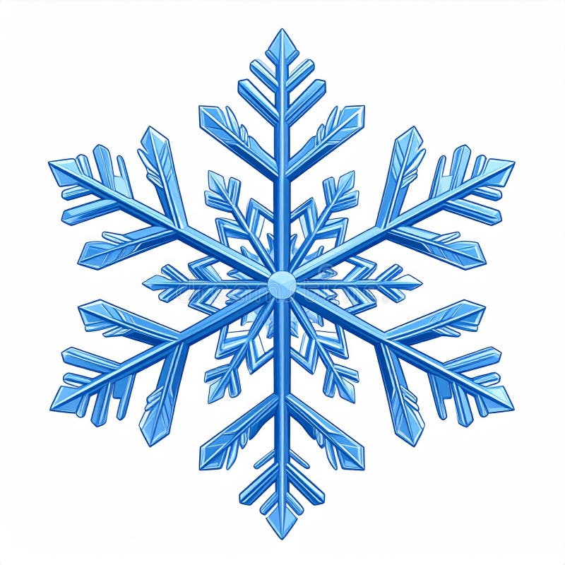 Detailed Blue Snowflake on White Background Stock Illustration ...