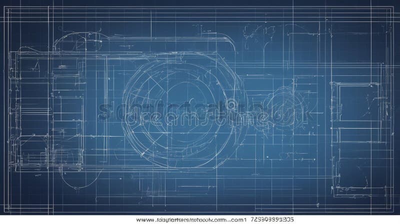 Detailed Blueprint of a Building with Complex Structural and ...