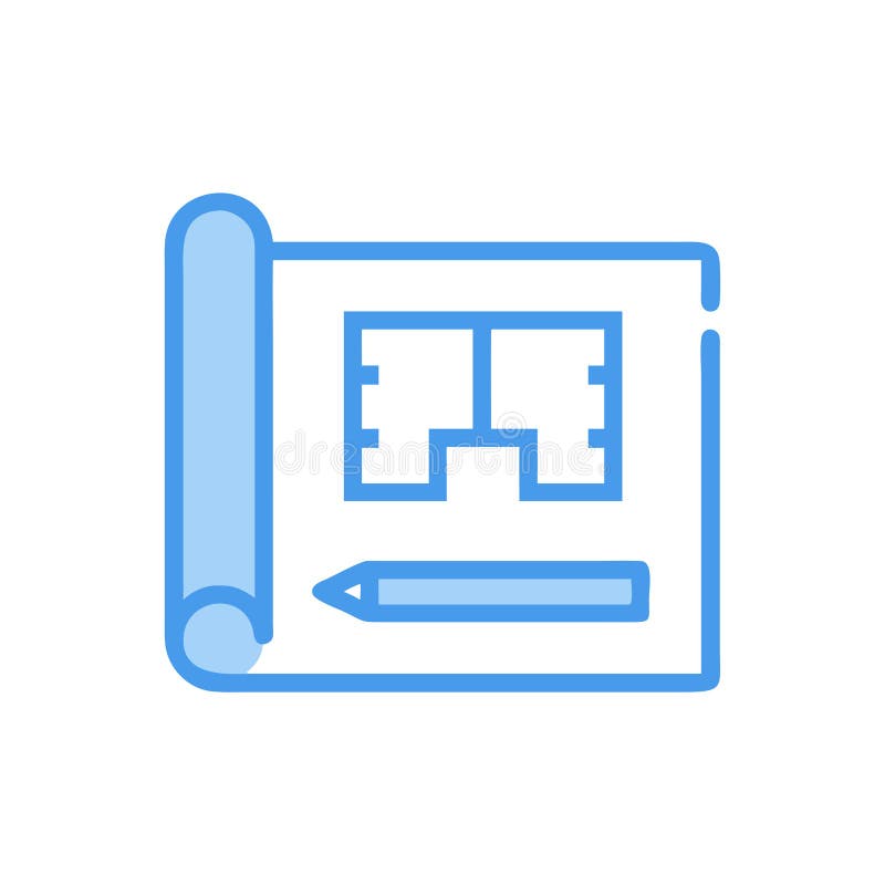 Detailed Blueprint Icon for Architecture Stock Image - Illustration of ...