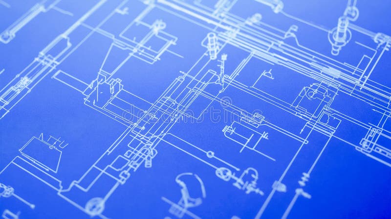Detailed Blueprint Layout Showcasing Mechanical Design Plans and ...