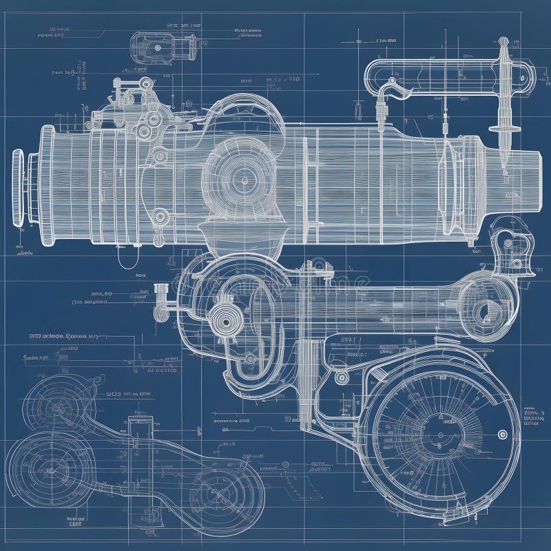 Detailed Blueprint or Technical Drawing Generative AI Stock ...