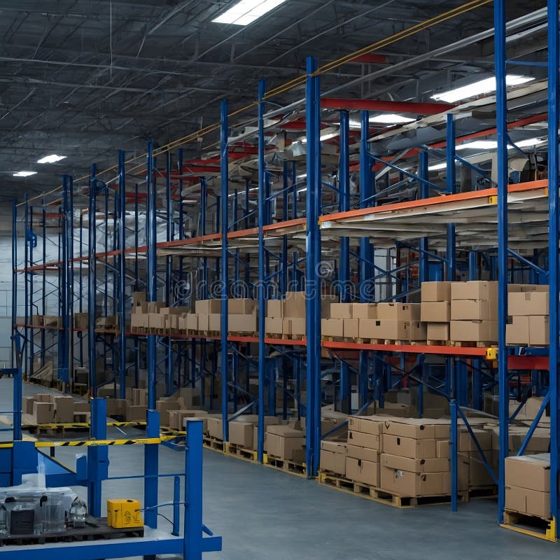 Detailed Blueprint of a Warehouse Featuring Storage, Loading Docks, and ...