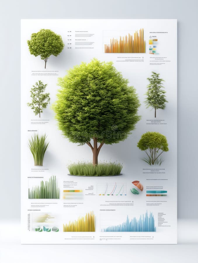 Detailed Botanical Chart Showcasing Various Tree and Plant Species ...