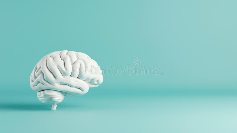 Detailed Brain Model on a Blue Background, Illustrating Memory ...