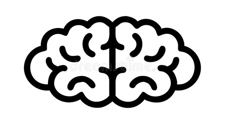 Detailed Brain Outline, Mind and Intelligence Symbol, Vector Design ...