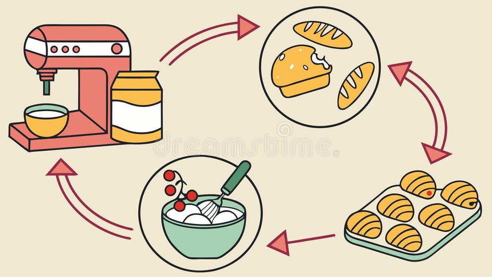 Detailed Bread Baking Process Infographic, Vector Design Generative AI ...