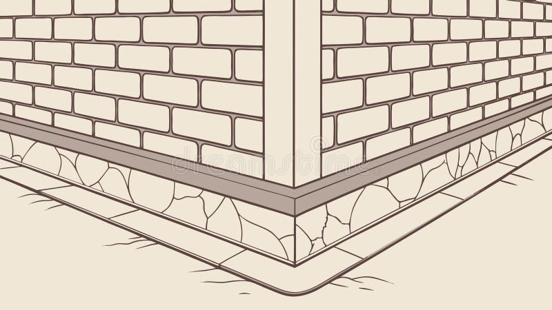 Detailed Brick Wall Corner, Representing Construction and Traditional ...