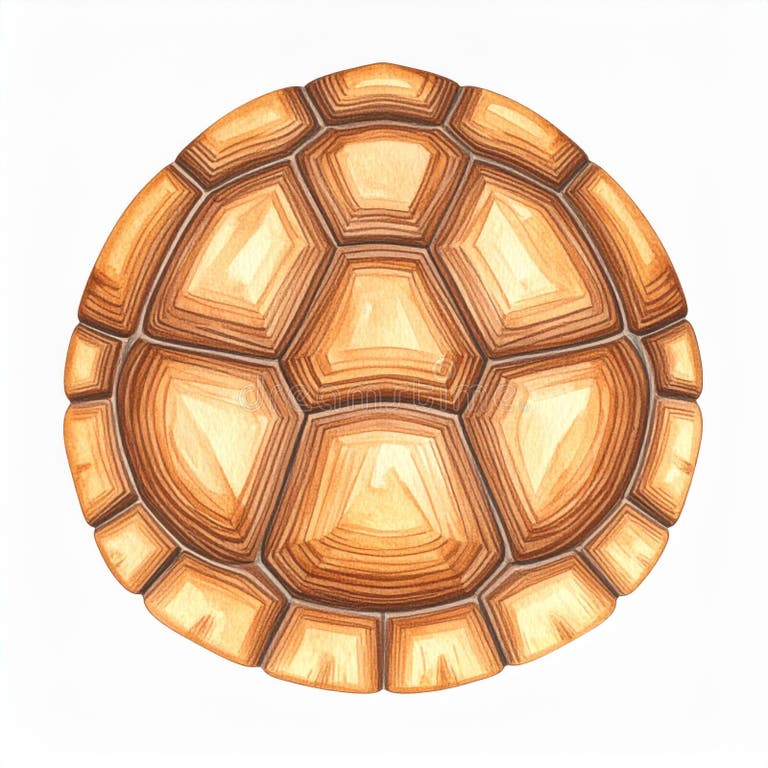 Detailed Brown Tortoise Shell Illustration Stock Illustration ...