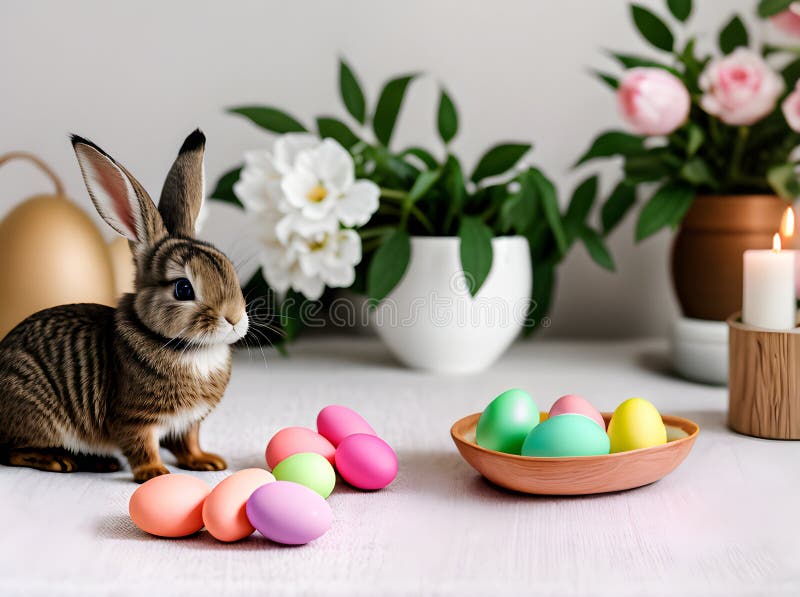 Detailed Bunny Brings Cozy Easter Atmosphere Sharp Stock Illustration ...